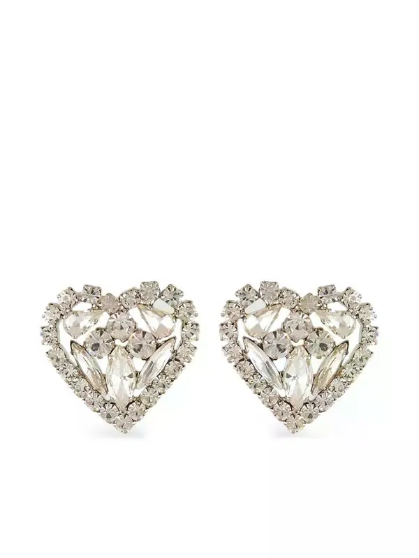 Mayol Taylor Crystal-embellished Heart Earrings - Silver