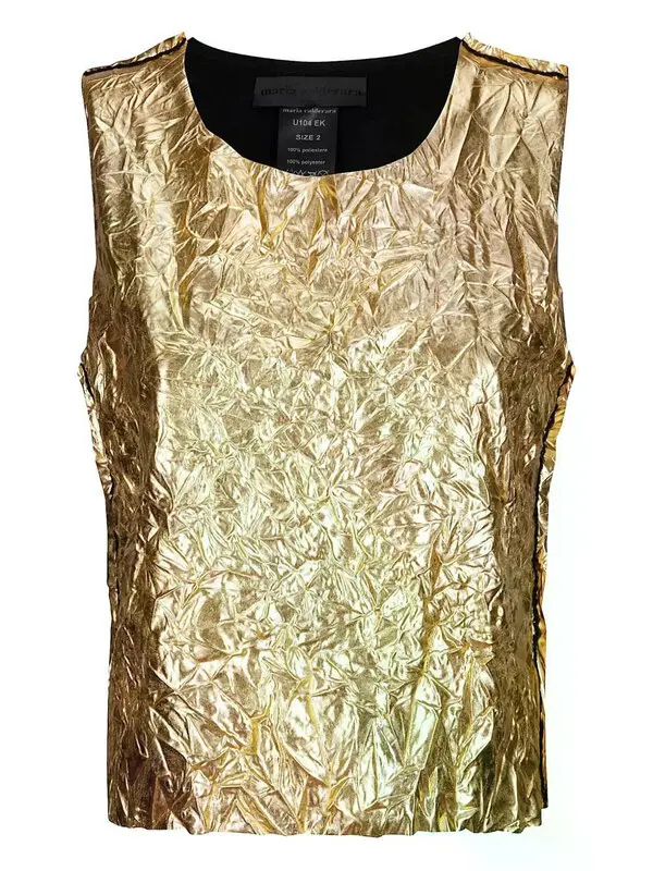 MARIA CALDERARA Metallic-effect Crumpled Top