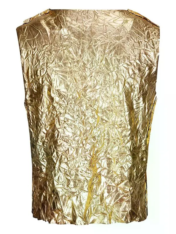 MARIA CALDERARA Metallic-effect Crumpled Top
