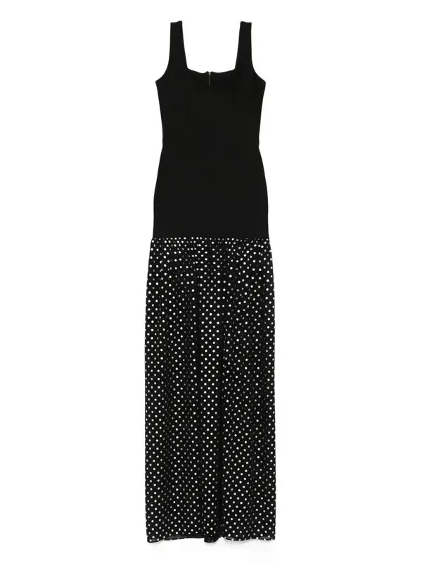 ROSERRY Polka-dot Square-neck Maxi Dress