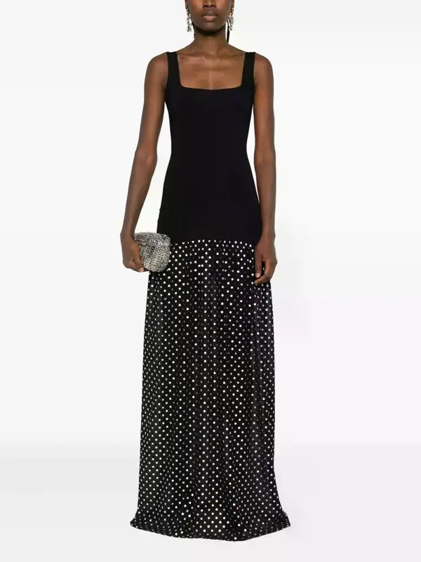 ROSERRY Polka-dot Square-neck Maxi Dress