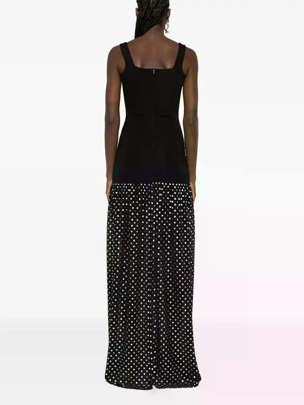 ROSERRY Polka-dot Square-neck Maxi Dress