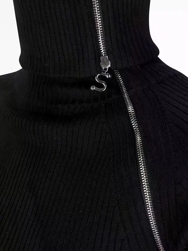 Sportmax Ribbed Knit Zip-detail Sweater