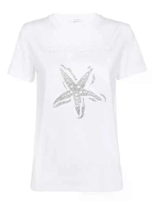 Max Mara Starfish Logo Cotton T-shirt - White