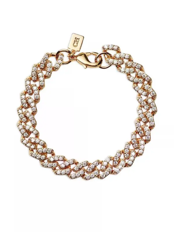 CRYSTAL HAZE Embellished Cuban-chain Bracelet - Gold