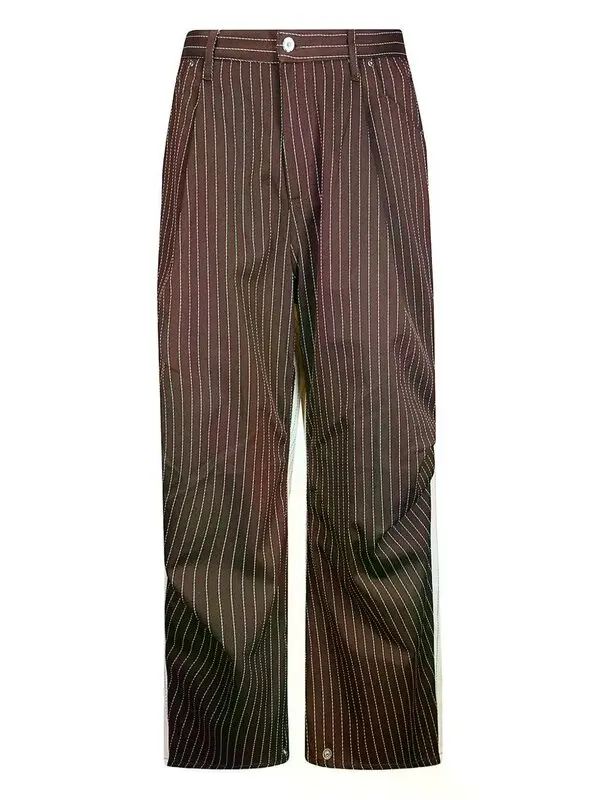 PDF Pinstripe Colorblock Trousers