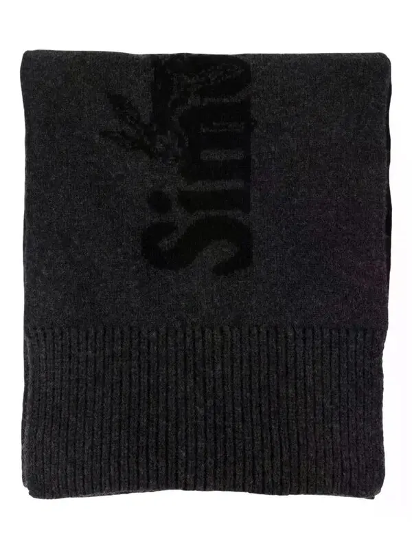 Simone Rocha Logo-embellished Wool Scarf - Black