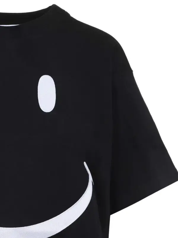 Moschino Smiley-face Cotton T-shirt - Black