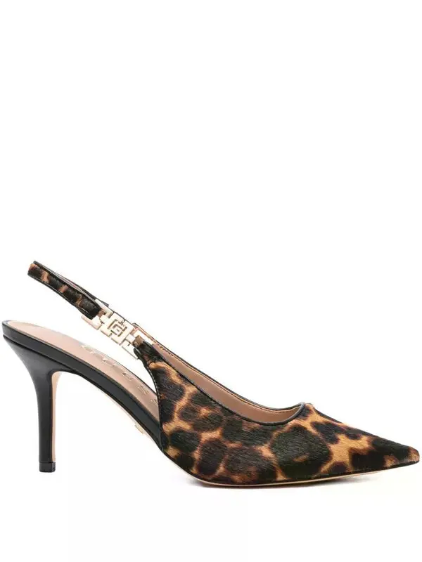 Guess 85mm Leopard Print Slingback Pumps