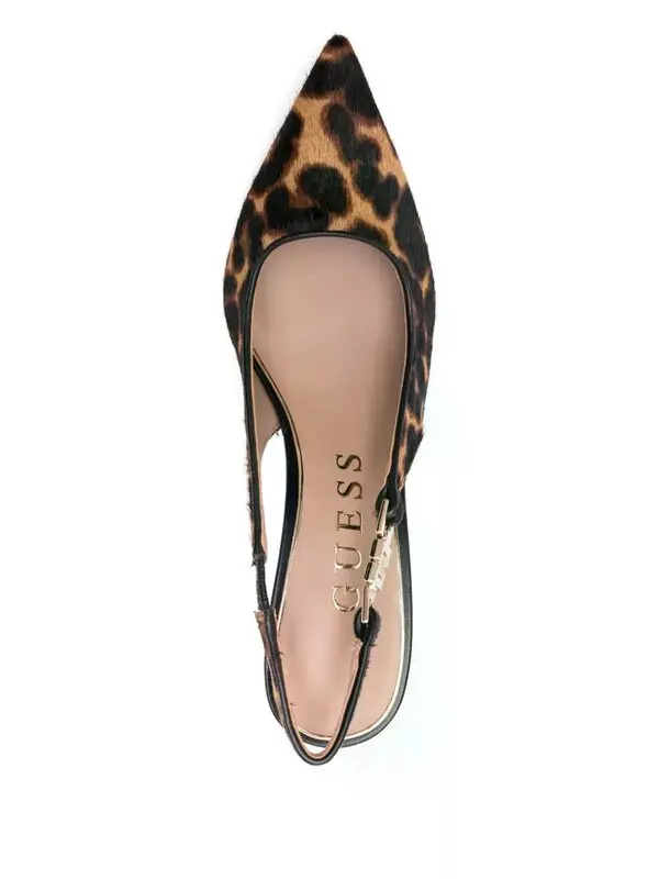 Guess 85mm Leopard Print Slingback Pumps