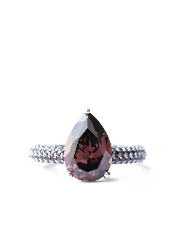 IZABEL DISPLAY Pear-cut Zirconia Ring - Brown