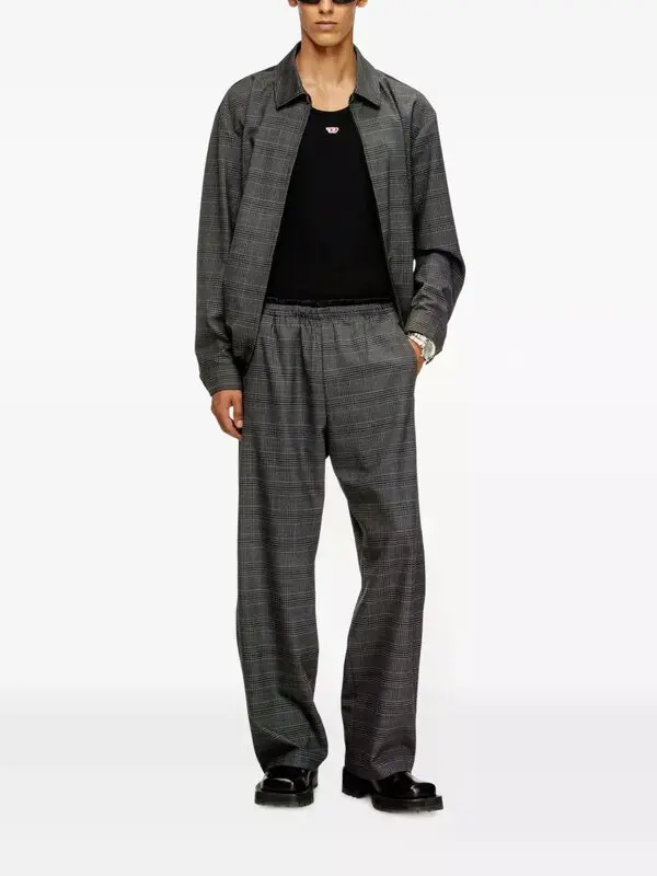 DIESEL Elasticated Waist Checked Trousers