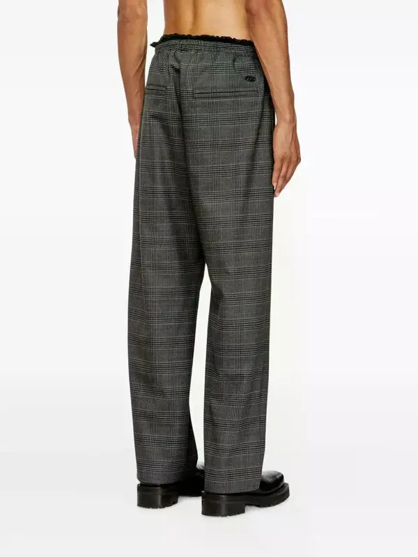 DIESEL Elasticated Waist Checked Trousers