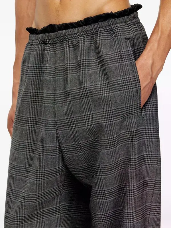 DIESEL Elasticated Waist Checked Trousers
