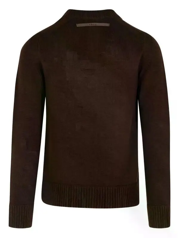 Sacai Zip-Detailed Wool Sweater - Brown | Editorialist