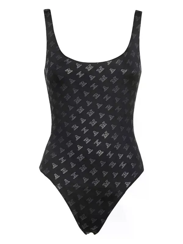 Max Mara Logo-print Swimsuit - Black