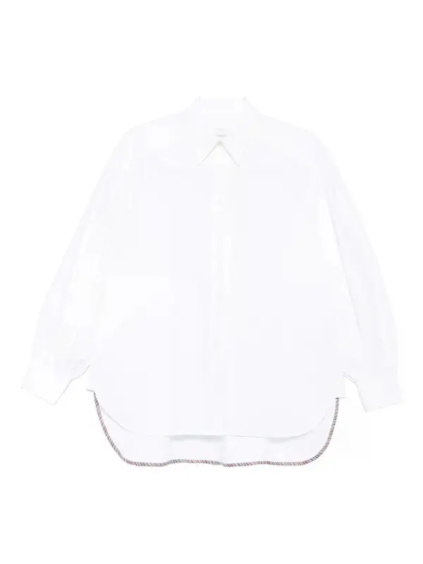 Paul Smith Curved-hem Cotton Shirt - White