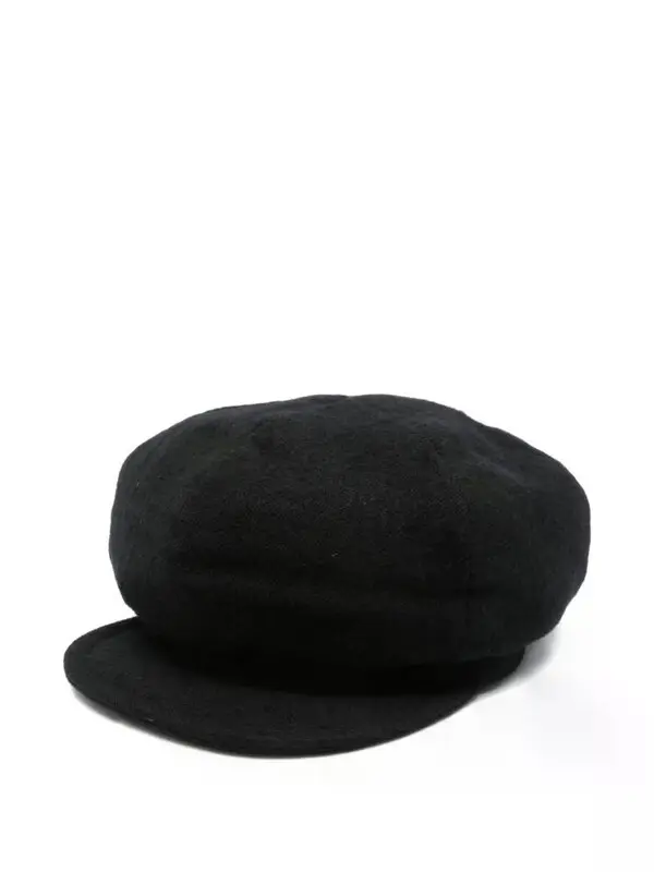 Yohji Yamamoto Wool Flat-top Cap - Black