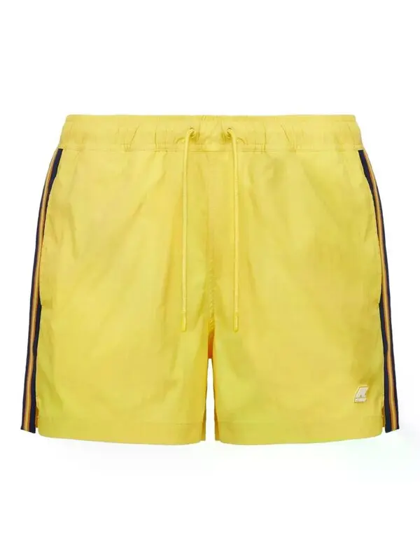 K-WAY Stripe-detail Swim Shorts - Yellow