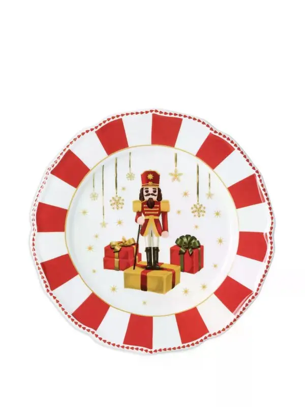 HUTSCHENREUTHER Nutcracker Striped Plates - White