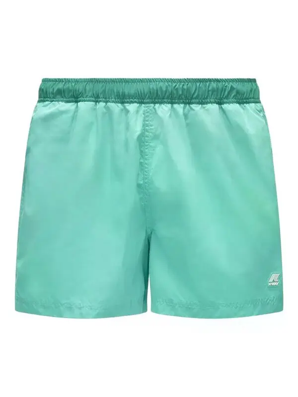 K-WAY Elastic-waist Swim Shorts - Green