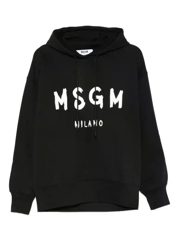 MSGM Logo-print Hoodie - Black