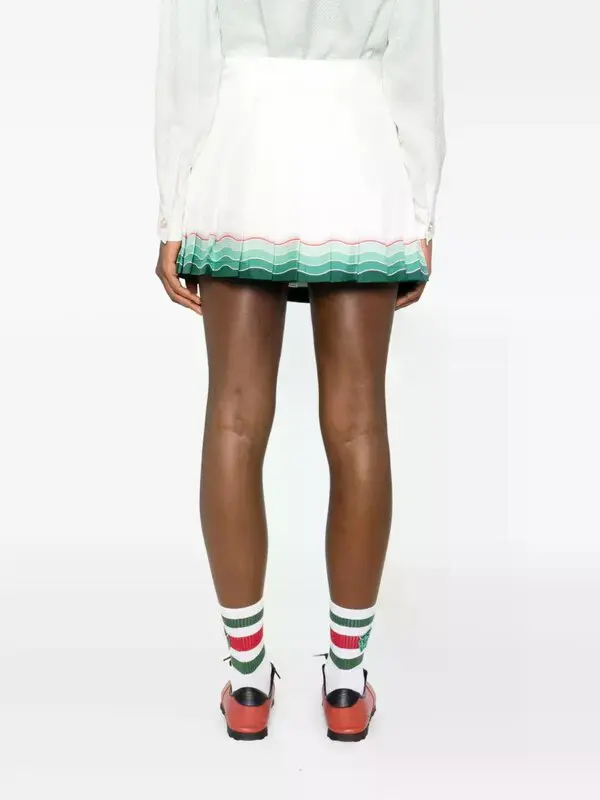 Casablanca Pleated Mini Skirt - White
