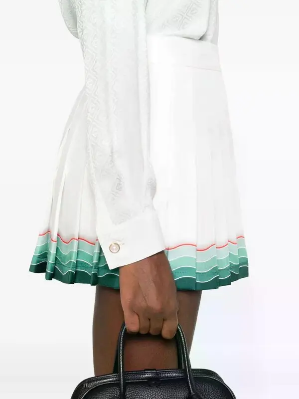 Casablanca Pleated Mini Skirt - White