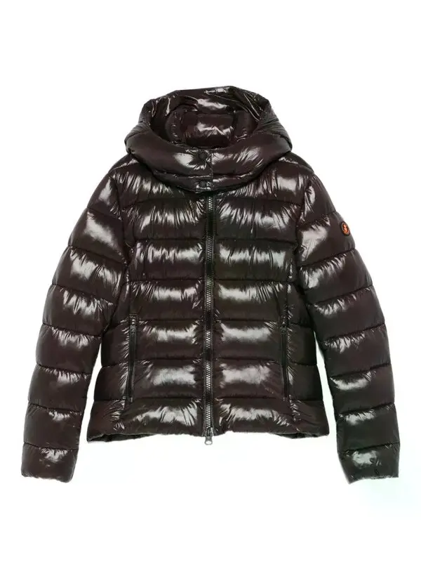 SAVE THE DUCK Cosmary Hooded Quilted Jacket - Brown