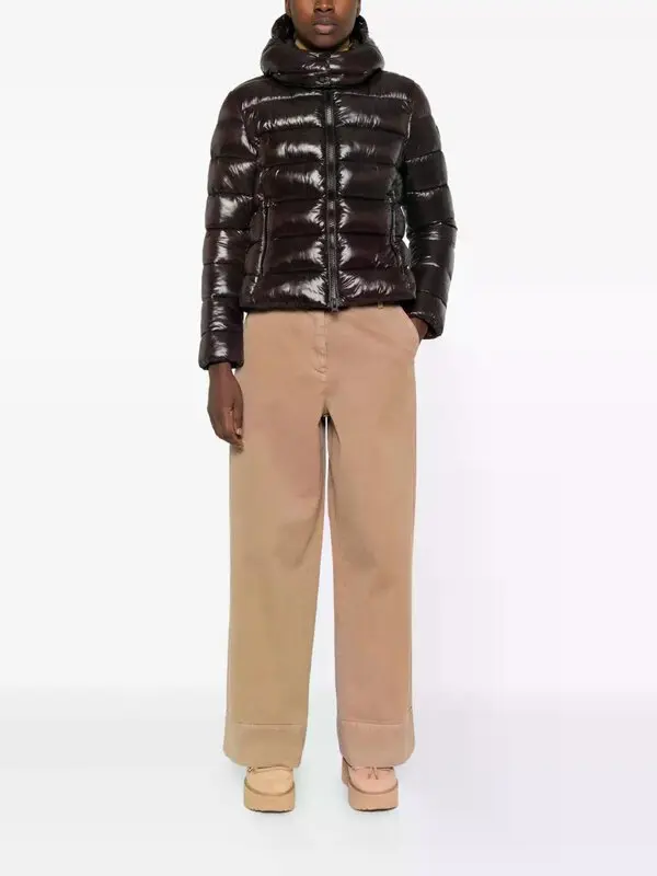 SAVE THE DUCK Cosmary Hooded Quilted Jacket - Brown
