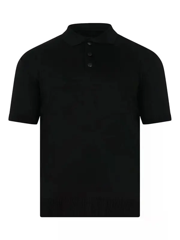 YES LONDON Three-button Cotton Polo Shirt - Black