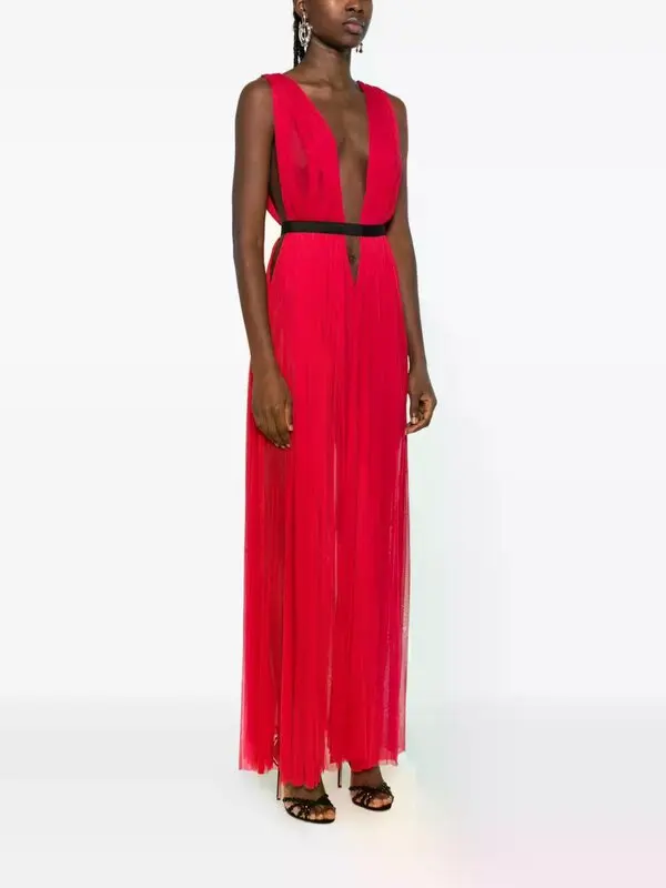 ROSERRY Pleated Maxi Dress - Red