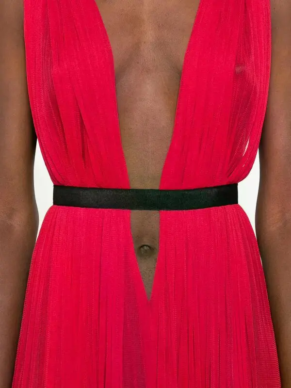 ROSERRY Pleated Maxi Dress - Red