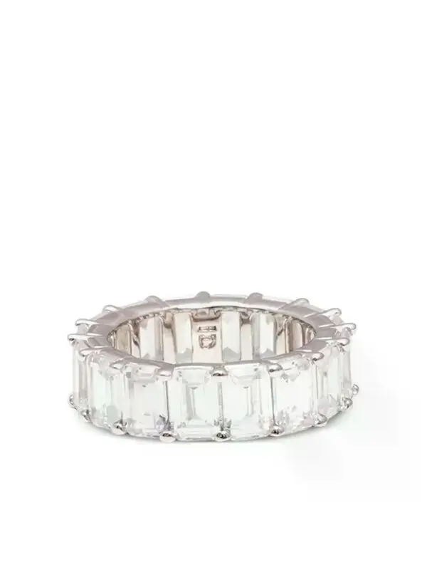 IZABEL DISPLAY Emerald-cut Zirconia Ring - Silver