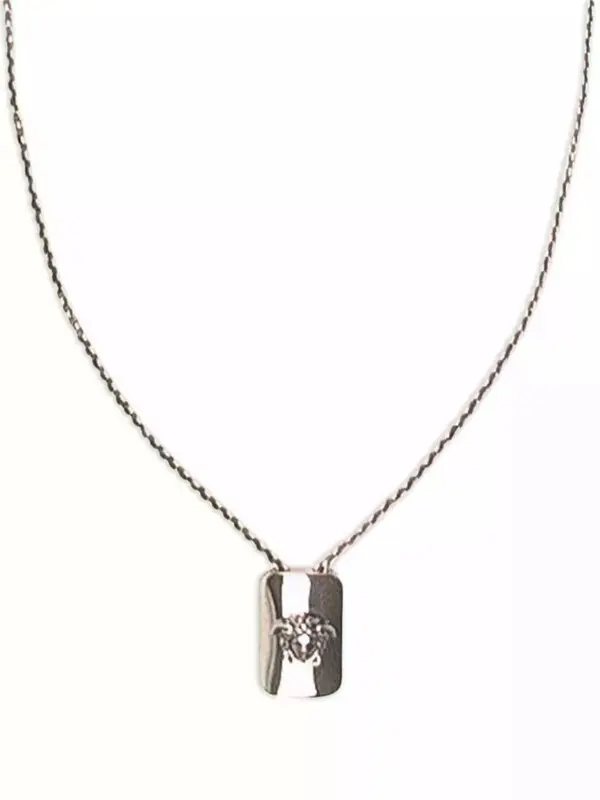 Versace Medusa Plaque Necklace - Grey