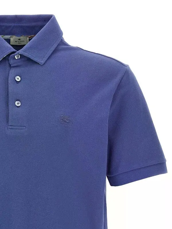 Etro Paisley-print Button Polo Shirt - Blue