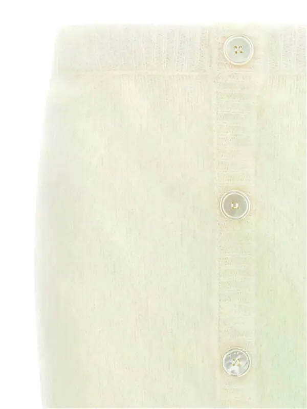 Alessandra Rich Carded Mohair-blend Midi Skirt - Neutrals