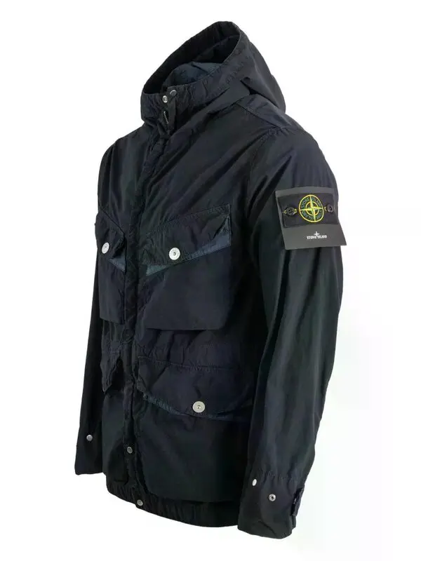 Stone Island Hooded Flap-pocket Jacket - Blue