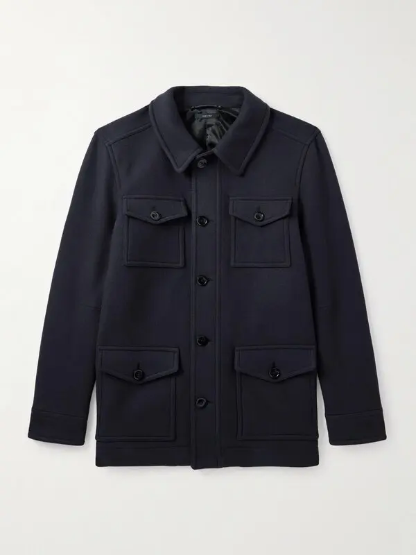 TOM FORD Virgin Wool Overshirt - Blue