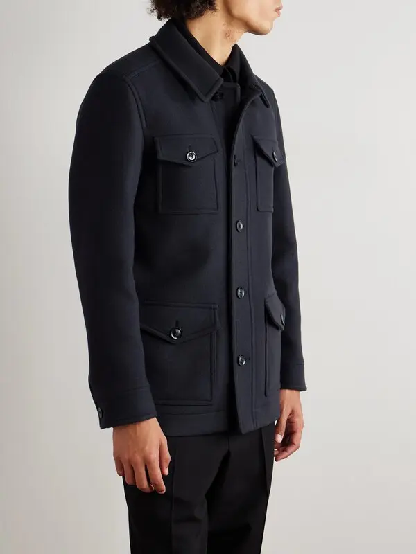 TOM FORD Virgin Wool Overshirt - Blue
