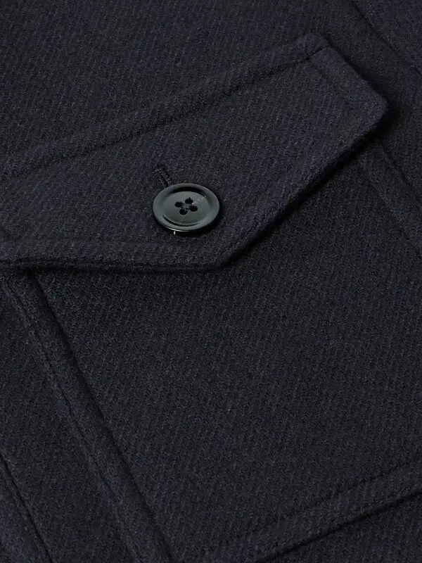 TOM FORD Virgin Wool Overshirt - Blue