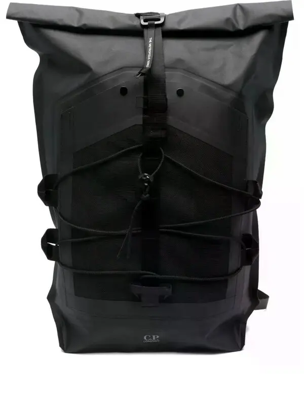 C.P. COMPANY Roll-top Strap Backpack - Black