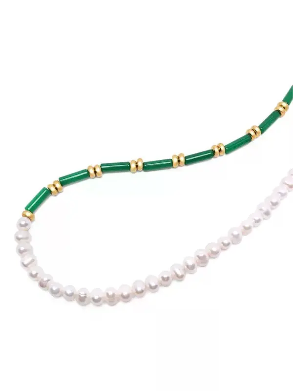 NIALAYA JEWELRY Pearl Agate Choker Necklace - White