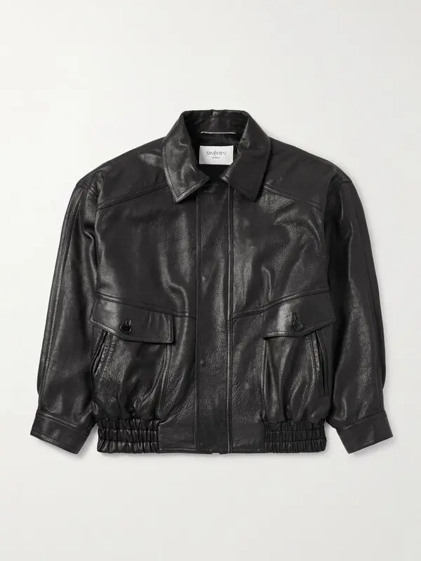 Saint Laurent Full-grain Leather Bomber Jacket