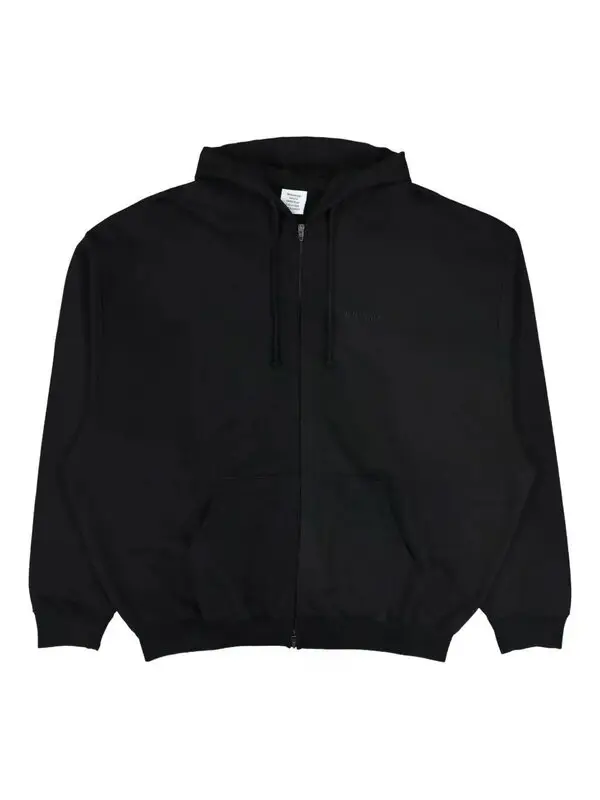 Vetements Zip-up Logo Hoodie - Black
