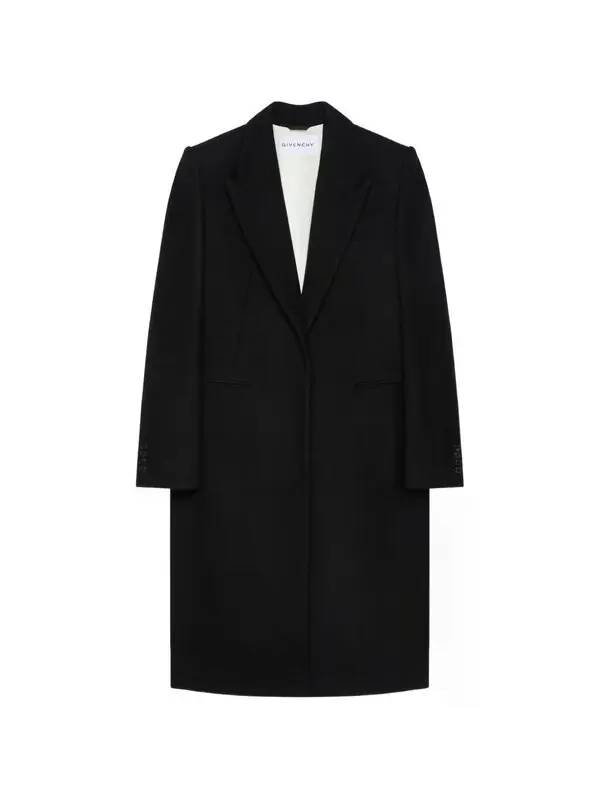Givenchy Single-breasted Wool Coat - Black