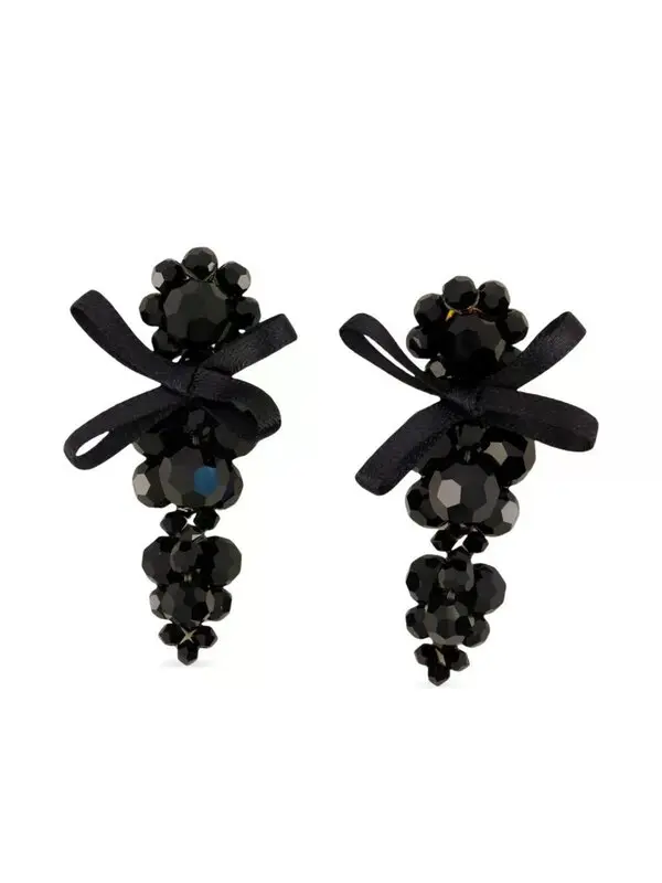 Simone Rocha Petite Bow Drop Earrings - Black