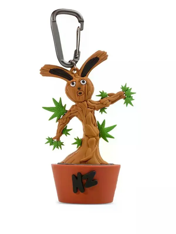 Natasha Zinko Rabbit-plant Keyring - Brown