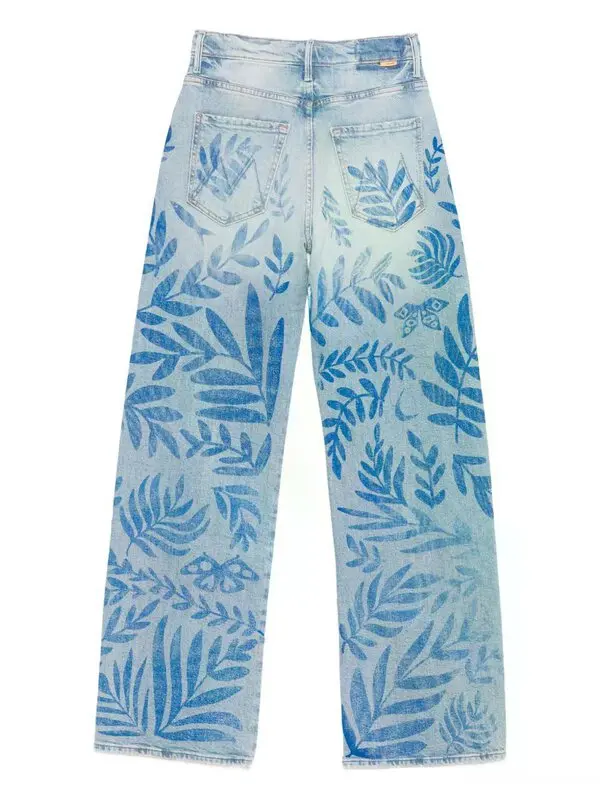 MOTHER The Lasso Sneak Leaf-print Jeans