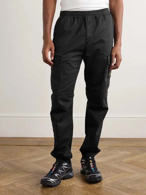 Stone Island Tapered Cotton-blend Trousers